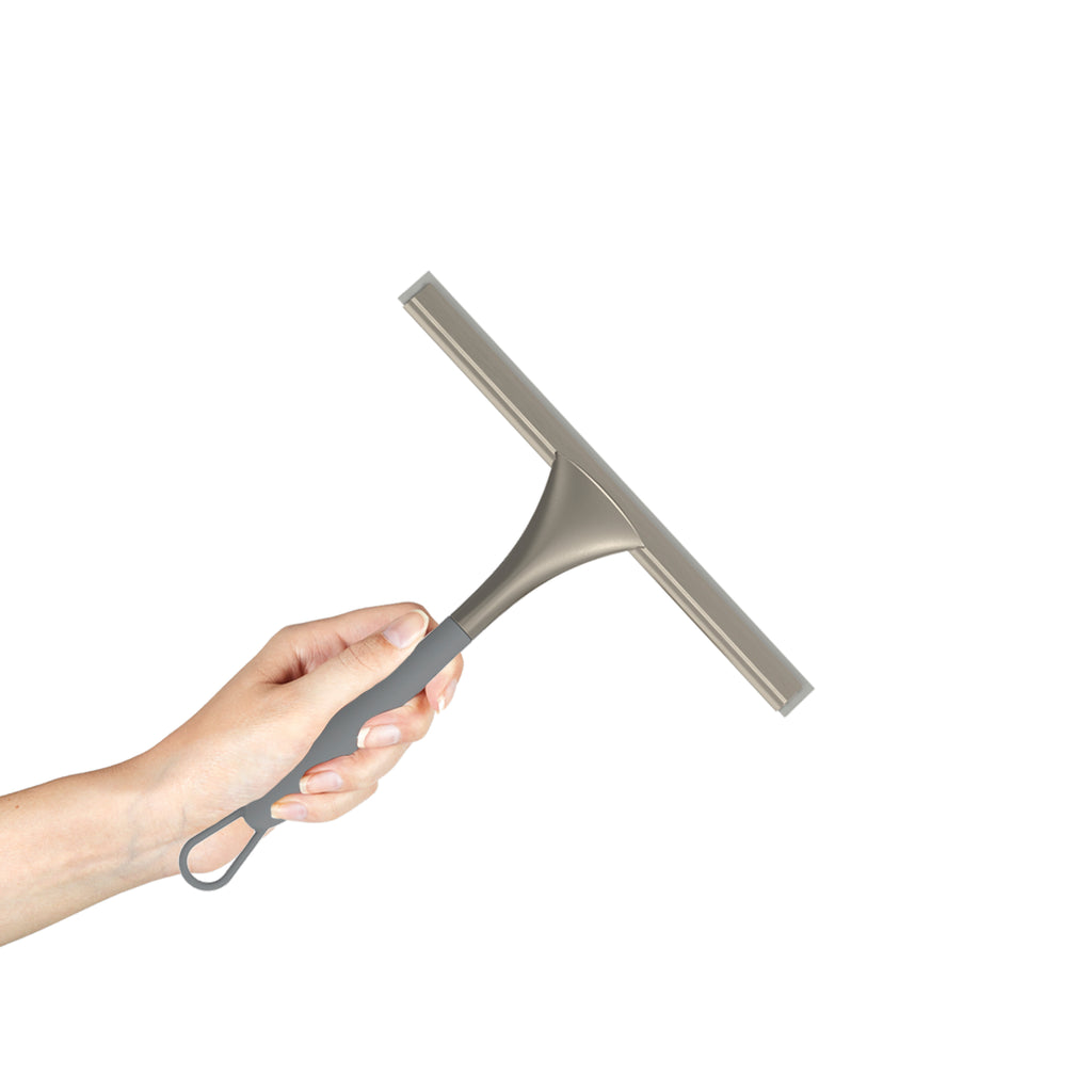 SOFT GRIP Shower Squeegee: Grey/Nickel | Shower Squeegee - Bath and ...